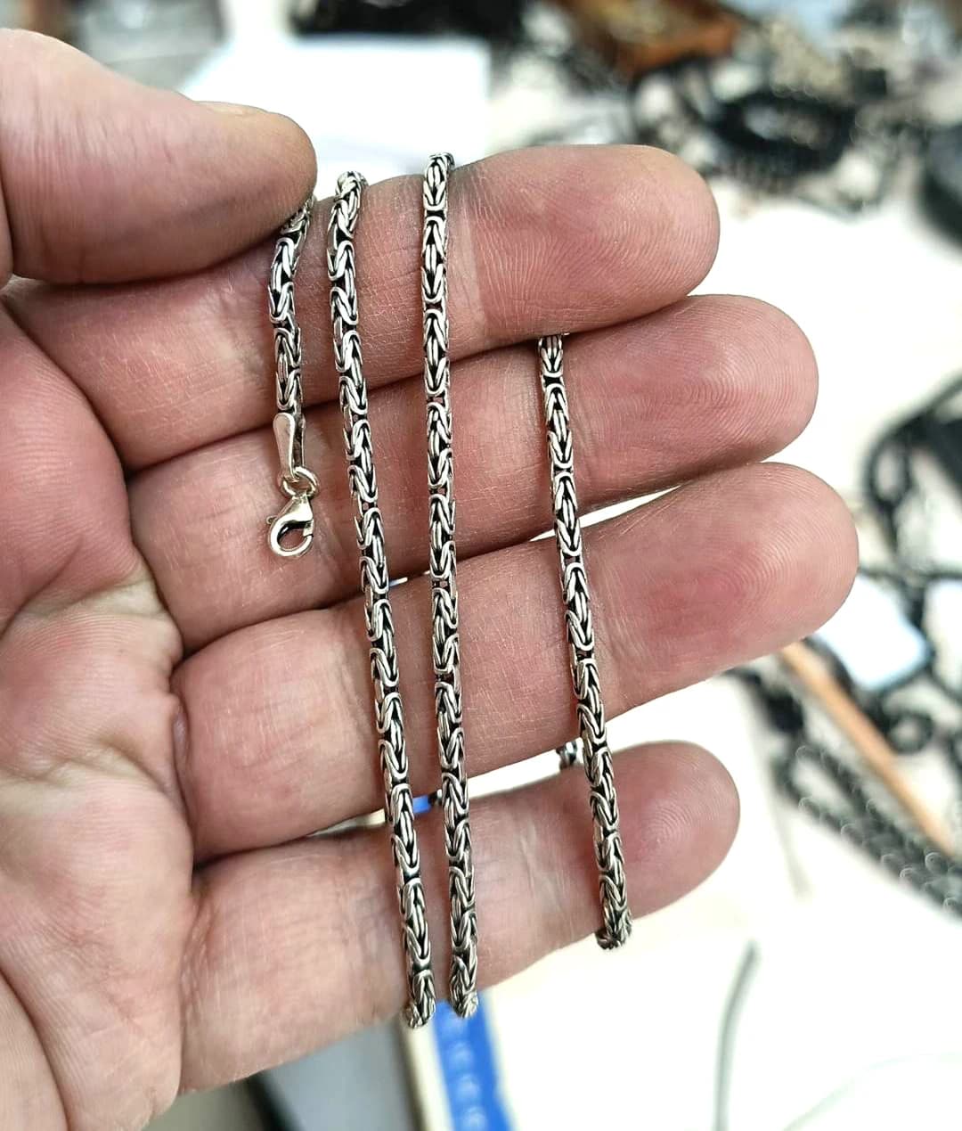 925 Ayar Gümüş Kral Kolye 2 mm 3 mm 4 mm 4,5 mm 5 mm 6 mm ...