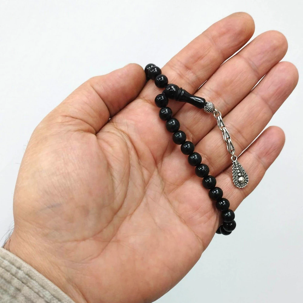 Küre Kesim Bilek Boy Gürcistan Oltu Taşı Tesbih 7 mm - OltutaşıMarket