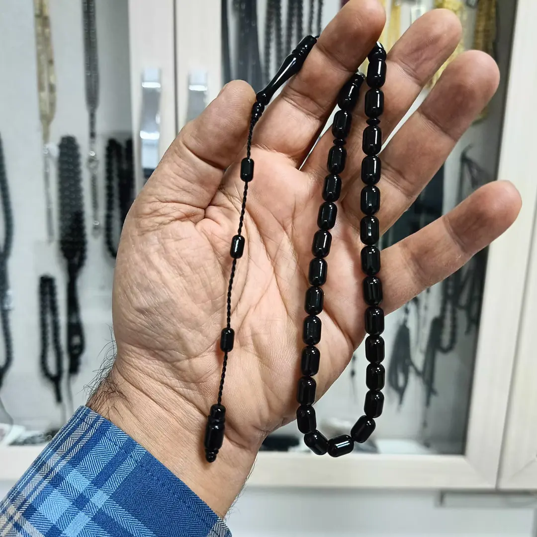 Kapsül Kesim Erzurum Oltu Taşı Tesbih Sistemli Kumpaslı - OltutaşıMarket