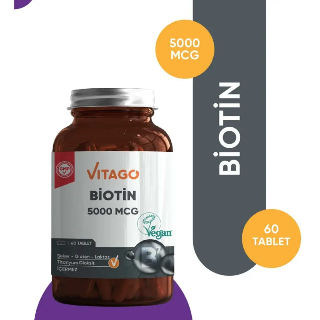Vitago Premium Biotin 5000 Mcg 60 Tablet Fiyatı ve Yorumları