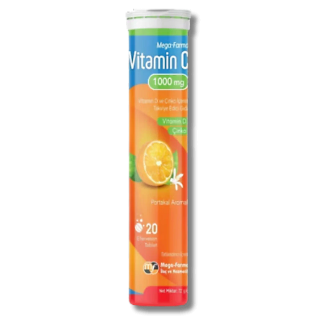 Mega Farma Vitamin C 1000 mg Takviye Edici Gıda 20 Efervesan Tablet