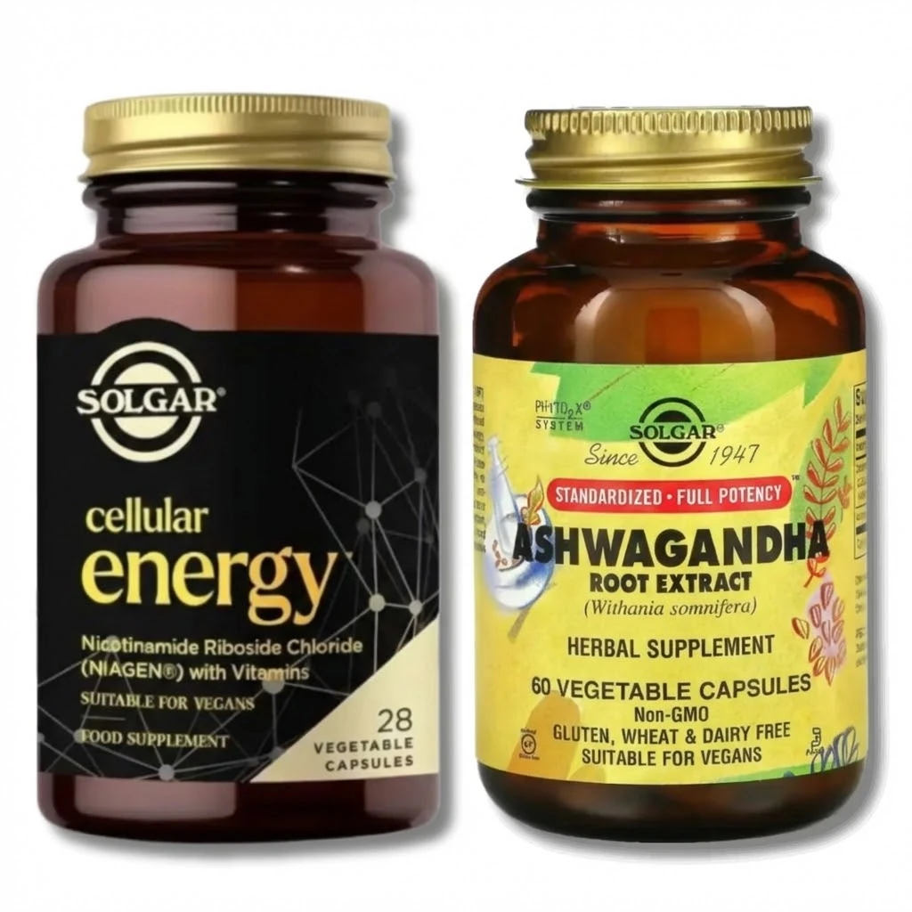 Solgar Ashwaganda Root Extract 60 Kapsül+Solgar Cellular Energy 28 Kapsül