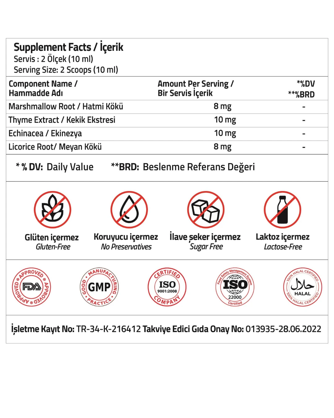 Validus Licorice + Echinacea + Althea + Thyme 150 ml Syrup
