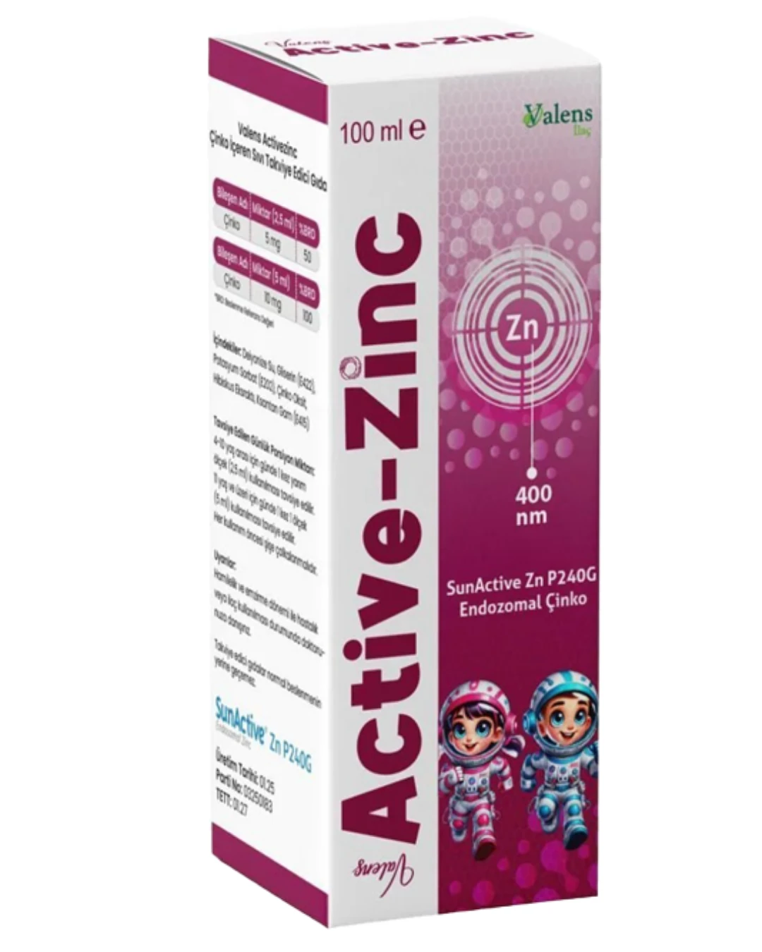 Valens Active Zinc Çinko İçeren Takviye Edici Gıda 100 ml Fiyatı