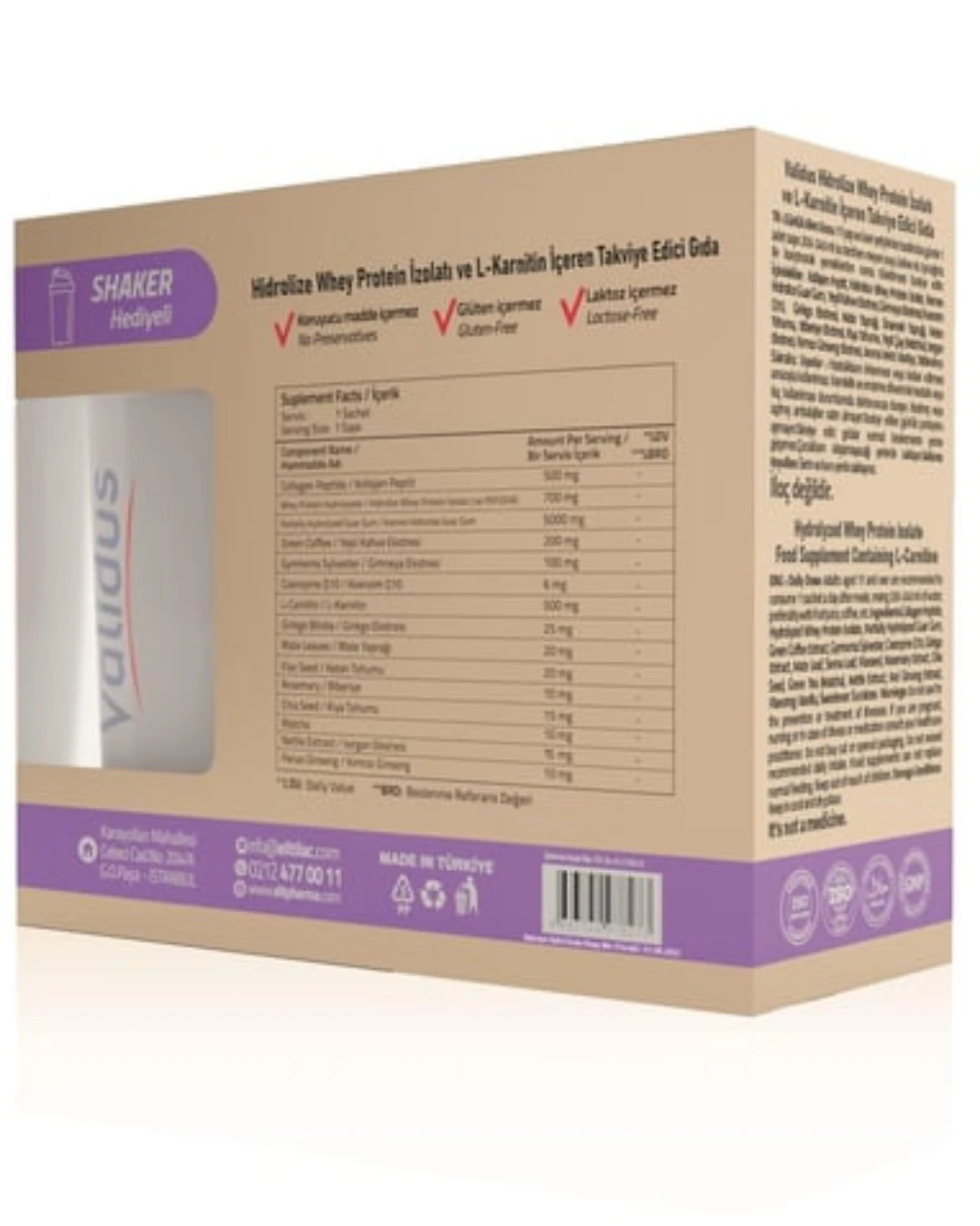 Validus Super Slim Pep2Dia 700 mg + Guar Gum 5000 mg + L-Carnitine 30 ...