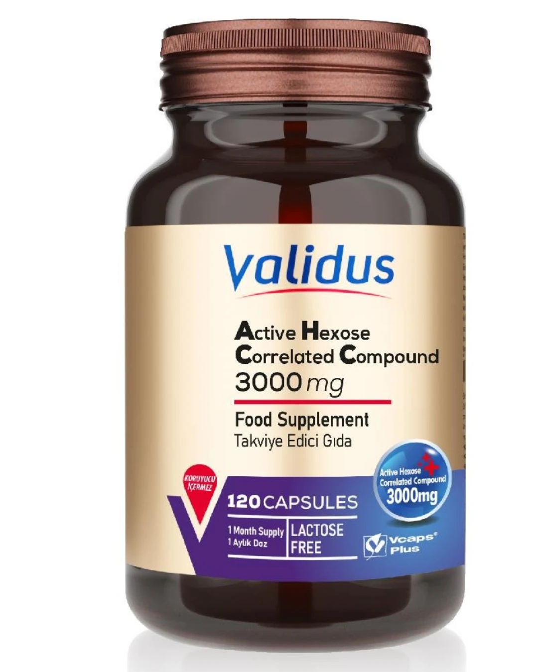 Validus Ahcc Aktif Heksoz Korele Bileşik İçeren Kapsül 120 Kapsül