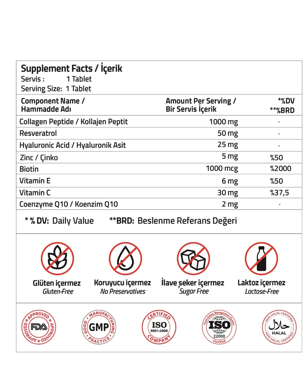 Validus Collagen 1000 mg + Resveratrol + Hyaluronic Acid 30 Tablet
