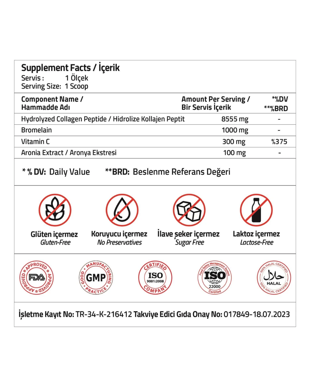 Validus Collagen Peptides + Bromelain Powder 300 g