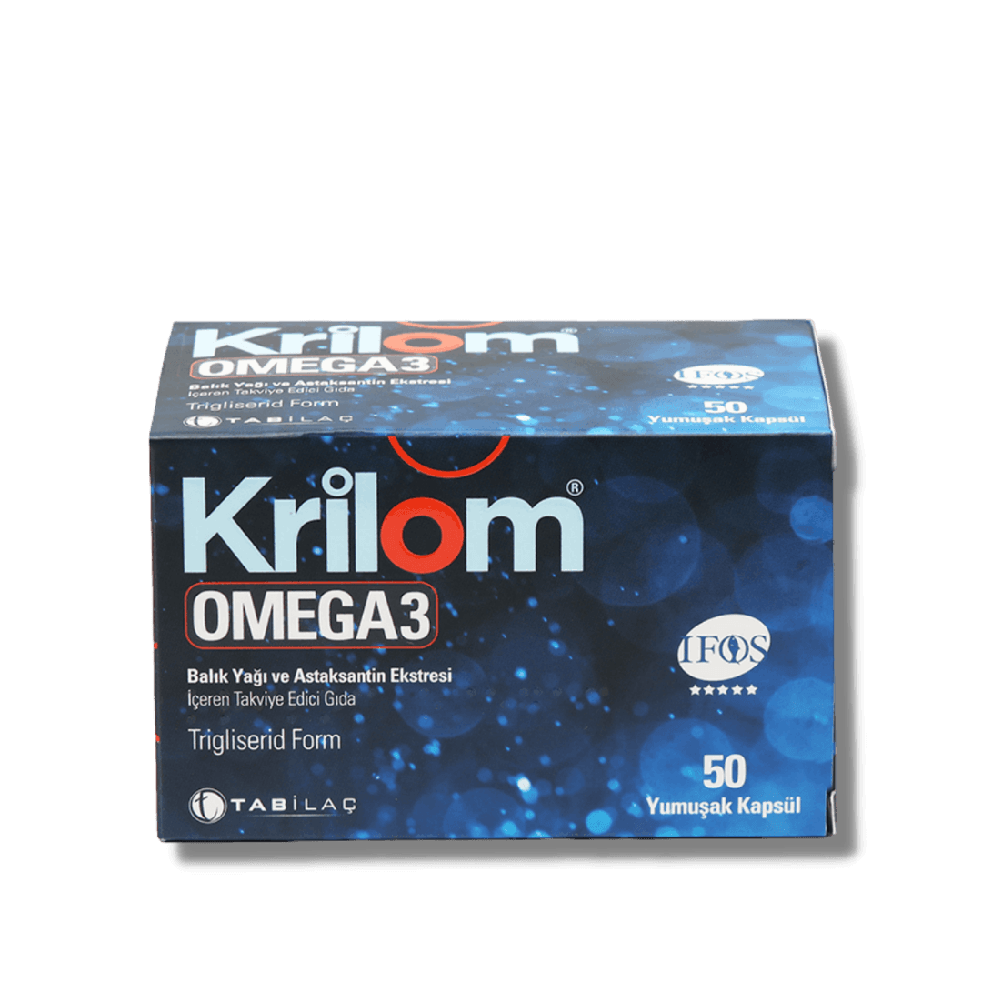 Krilom Omega 3 Balık yağı ve Astaksantin 50 Kapsül - VitaminBox