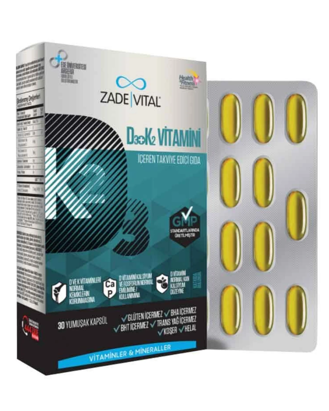 Zade Vital D3 + K2 Vitamini İçeren 30 Yumuşak Kapsül Fiyatı