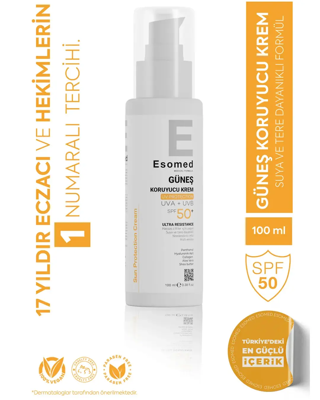 Esomed SPF 50 Güneş Kremi 100 ml Fiyatı ve Yorumları