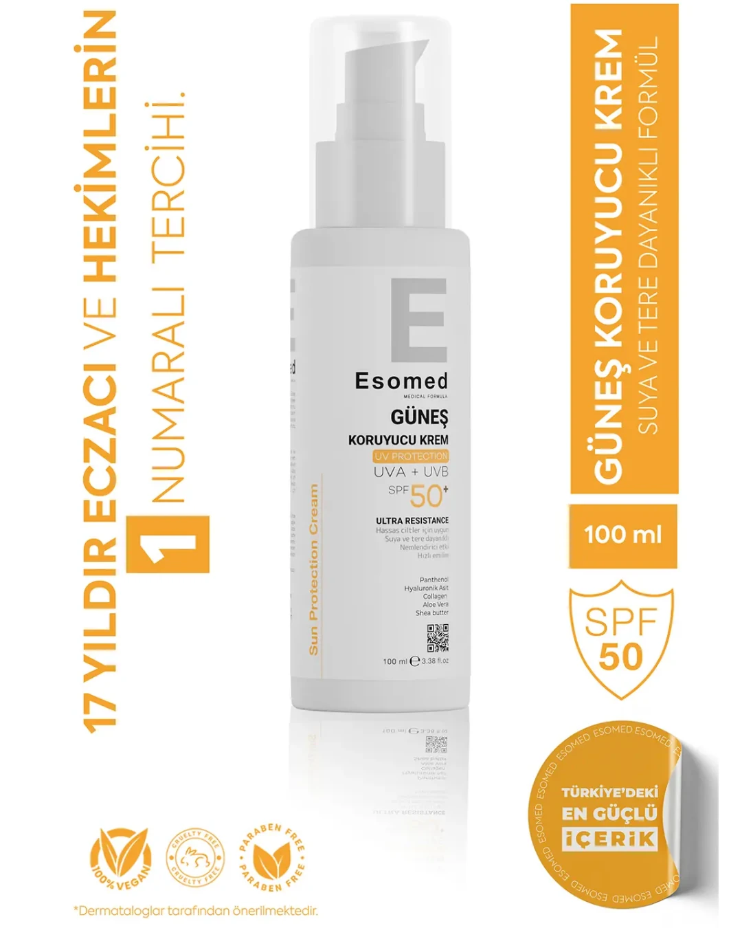Esomed SPF 50 Güneş Kremi 100 ml Fiyatı ve Yorumları