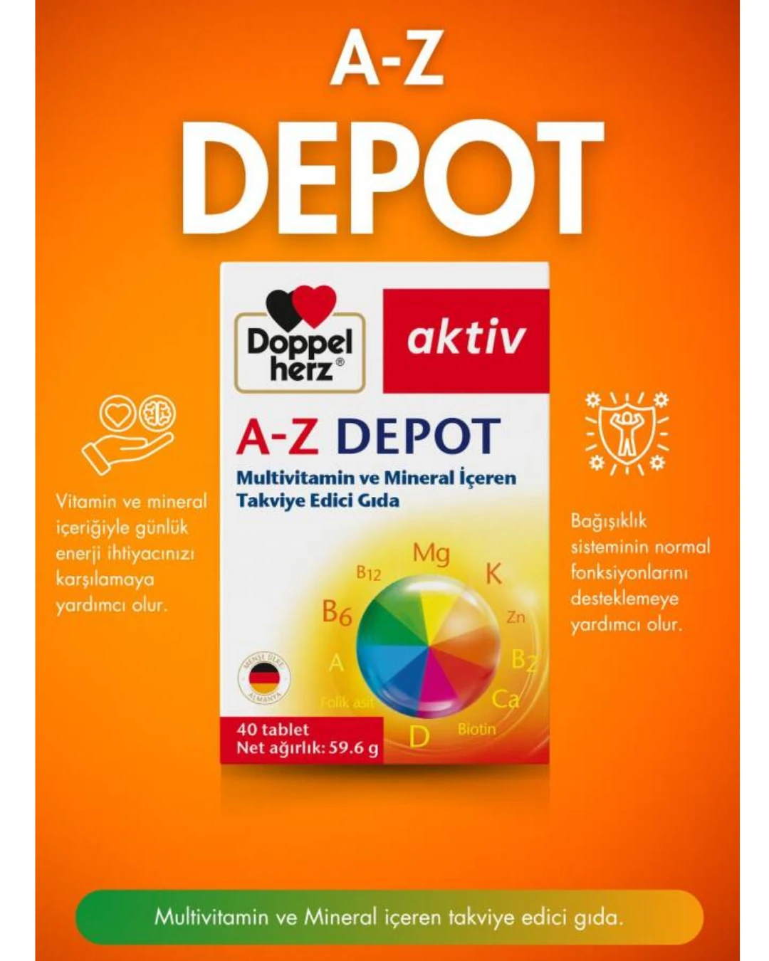 Doppelherz A-Z Depot Multivitamin 40 Tablet Fiyatı ve Yorumları