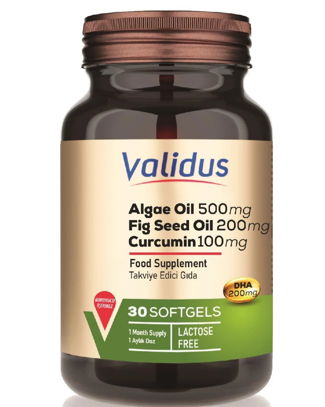 Validus Algae Oil + Fig Seed Oil + Curcumin 30 Softgel