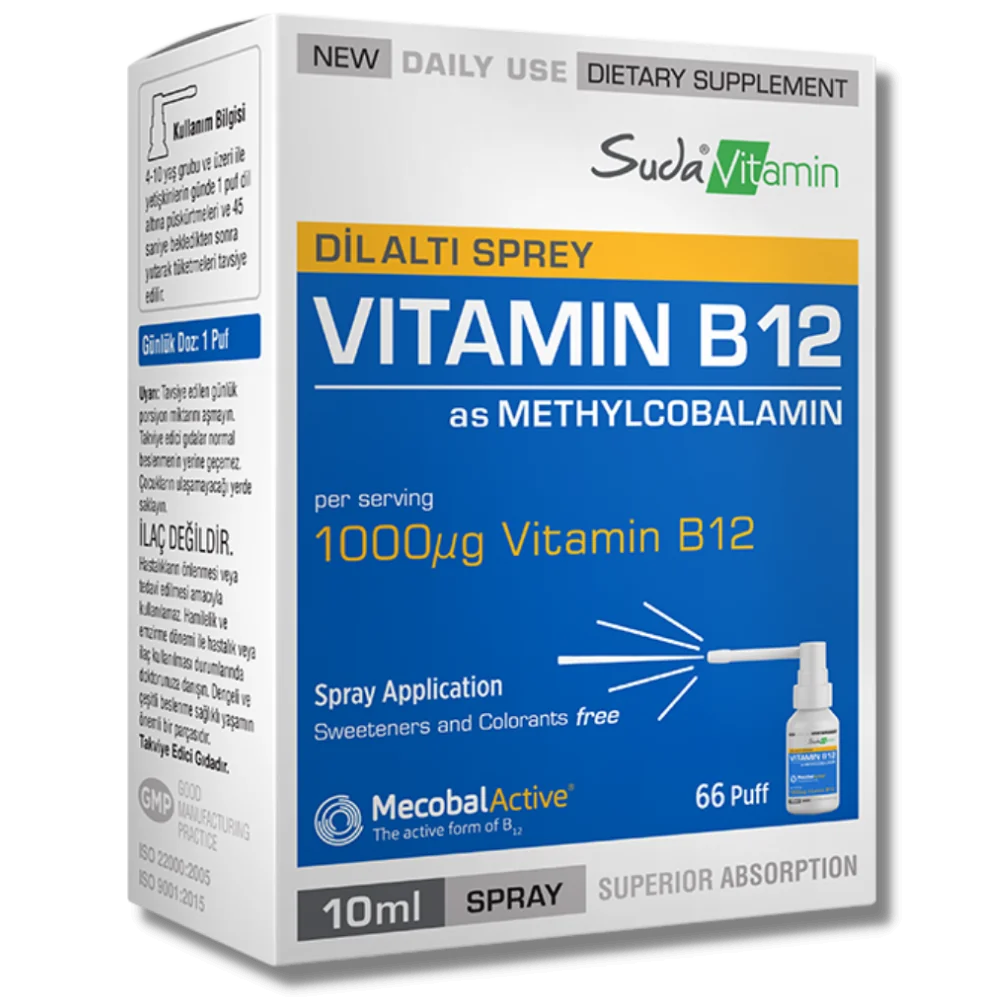 Suda Vitamin Vitamin B12 Sprey 10 ml Ürün Fiyatı ve Yorumları