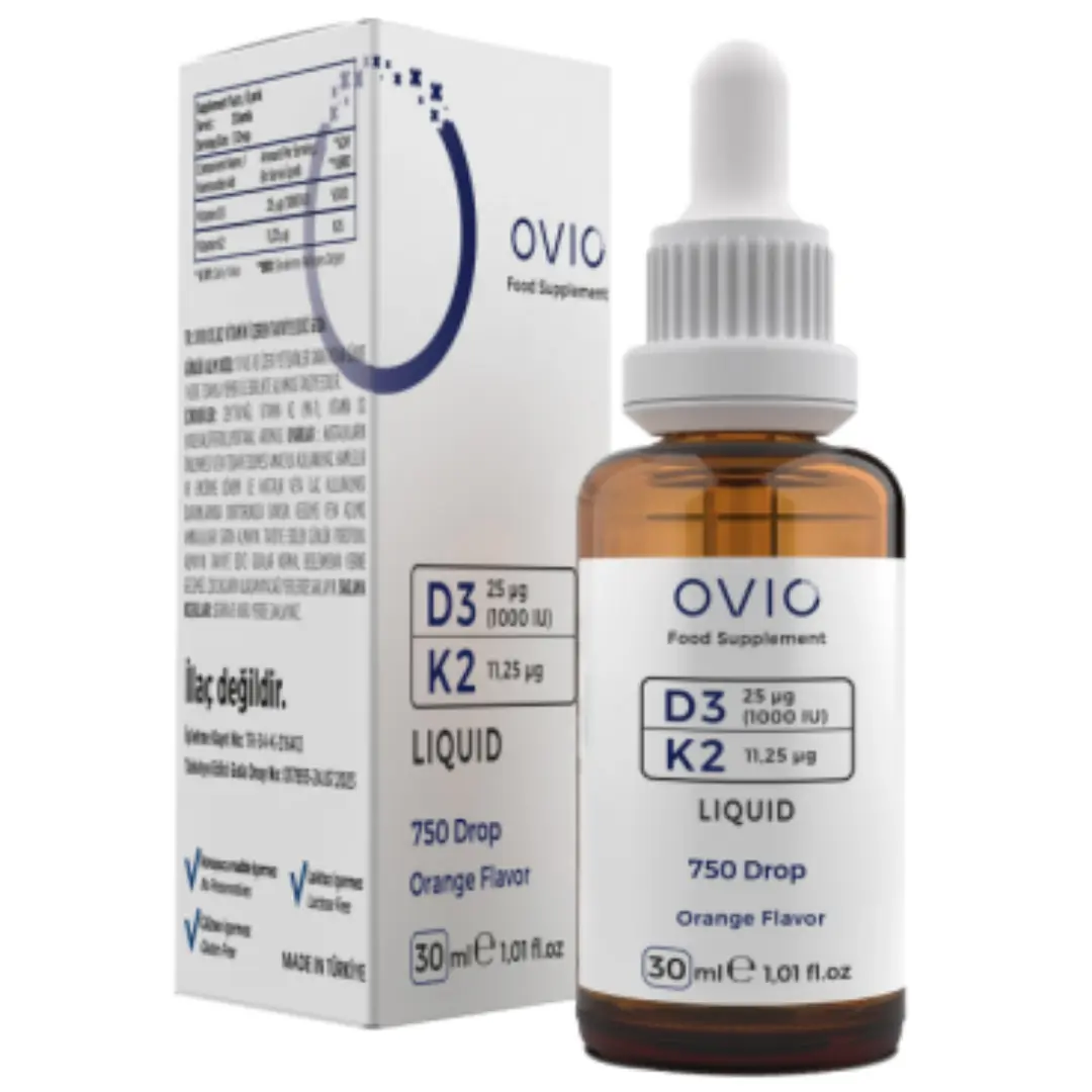 Ovio D3-K2 Liquid Vitamin 750 Drop 30 ml Fiyatı ve Yorumları