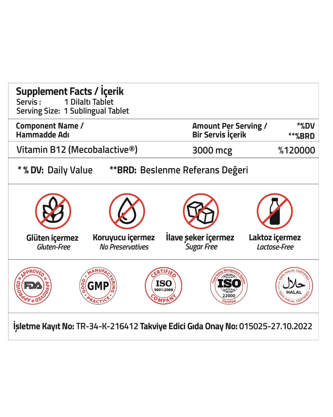 Validus Vitamin B12 3000 mcg Sublingual 30 Blister Tablet Fiyatı