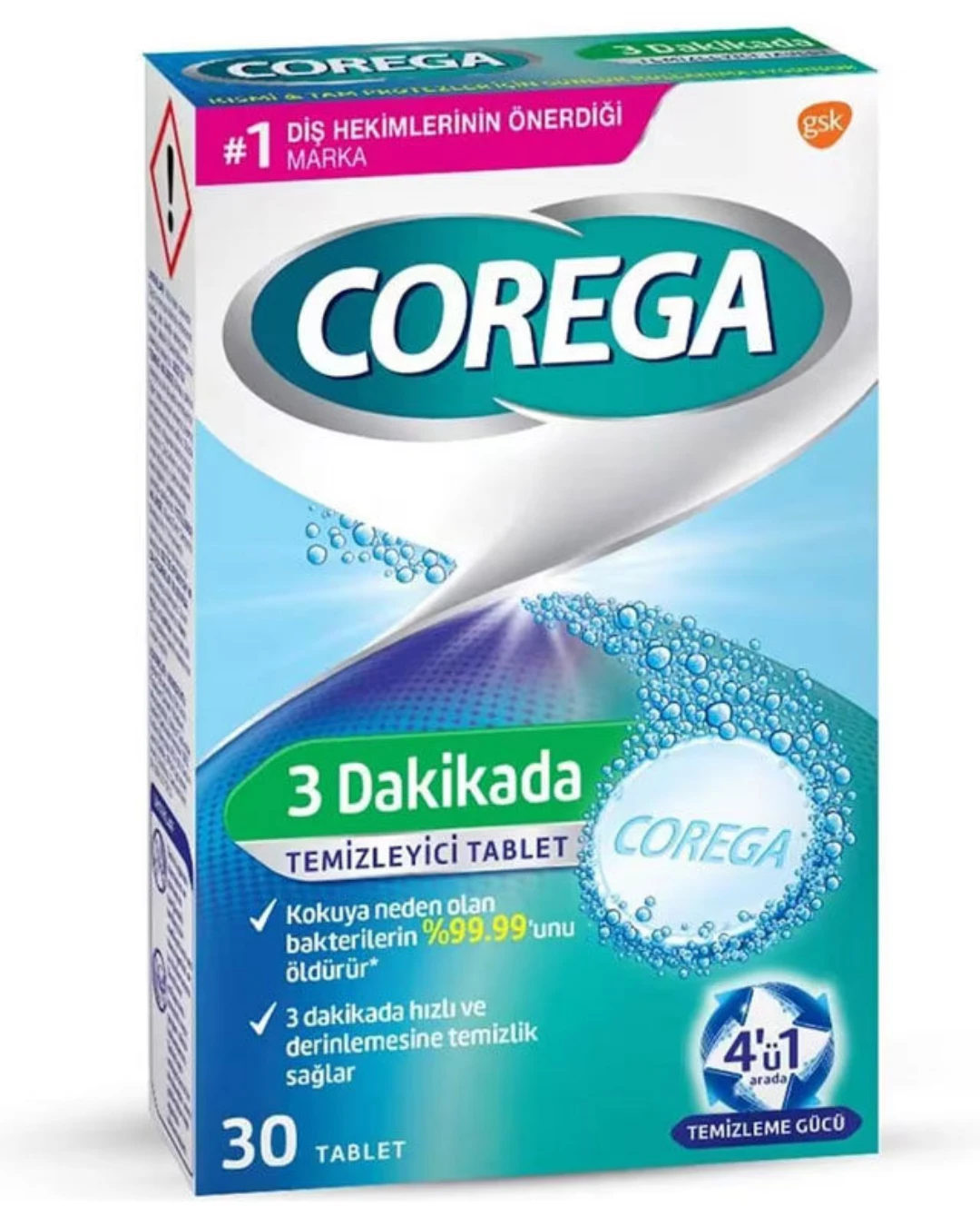 Corega Diş Protezi Temizleyici (30 Tablet) Fiyatı ve Yorumları