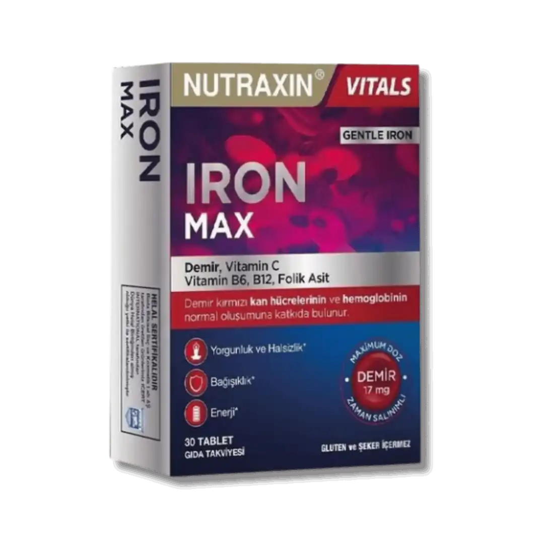 Nutraxin Iron Max 17 mg 30 Tablet Ürün Fiyatı ve Yorumları