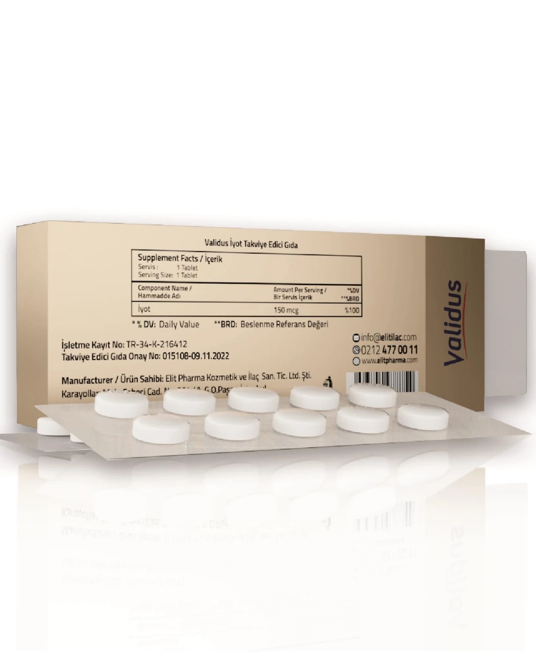 Validus Iodine 150 mcg 30 Blister Tablet Fiyatı ve Yorumları