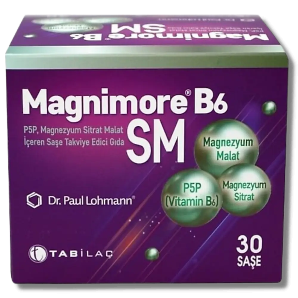 Magnimore Vitamin B6 SM Magnezyum Malat Sitrat 30 Saşe Ürün Fiyatı ve ...