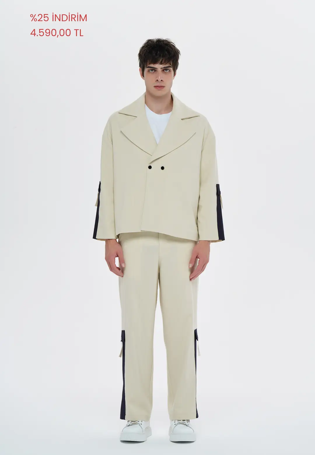 Lofibuy | Unisex Yandan Cep Detay Görünümlü Kruvaze Takım