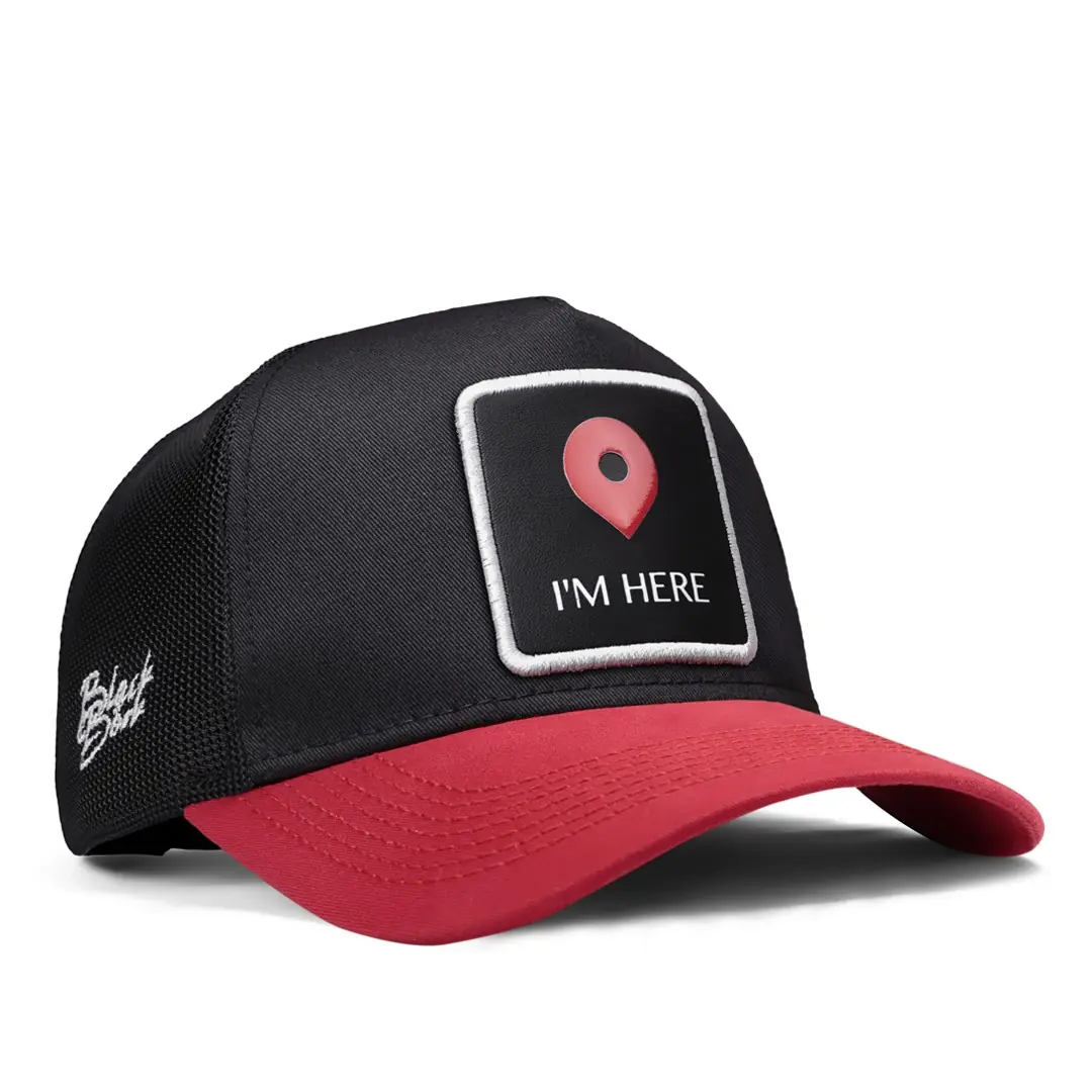 Red Peaked-Black Cap - BlackBork