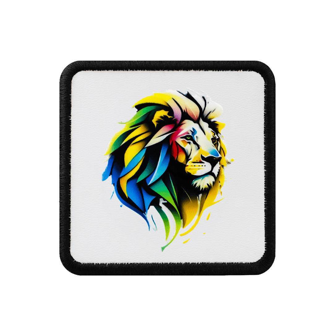 Lion - White-Black Kids Patch with 2BS Code Logo - BlackBork