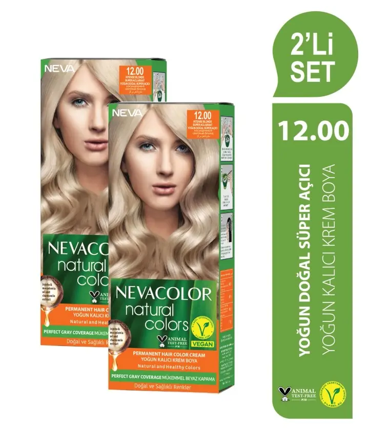 Natural Colors 2'Lİ SET 12.00 YOĞUN DOĞAL SÜPER AÇICI Kalıcı Krem Saç ...