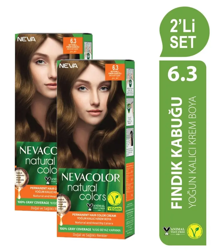 Natural Colors 2'Lİ SET 6.3 FINDIK KABUĞU Kalıcı Krem Saç Boyası Seti
