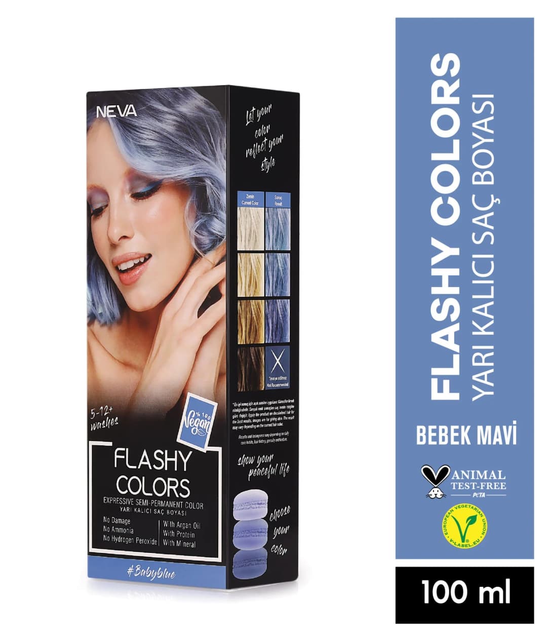 Flashy Colors Yarı Kalıcı Saç Boyası - Bebek Mavi 100 ml