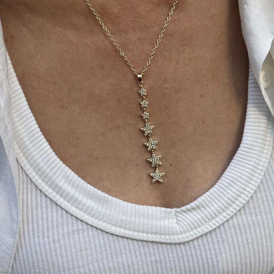 Premium İthal 14k Stars Y Kolye