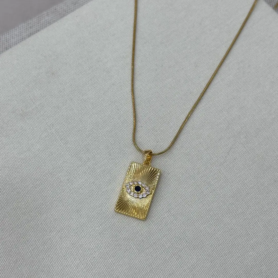 Çelik Lazer Plaka Göz Figür Kolye