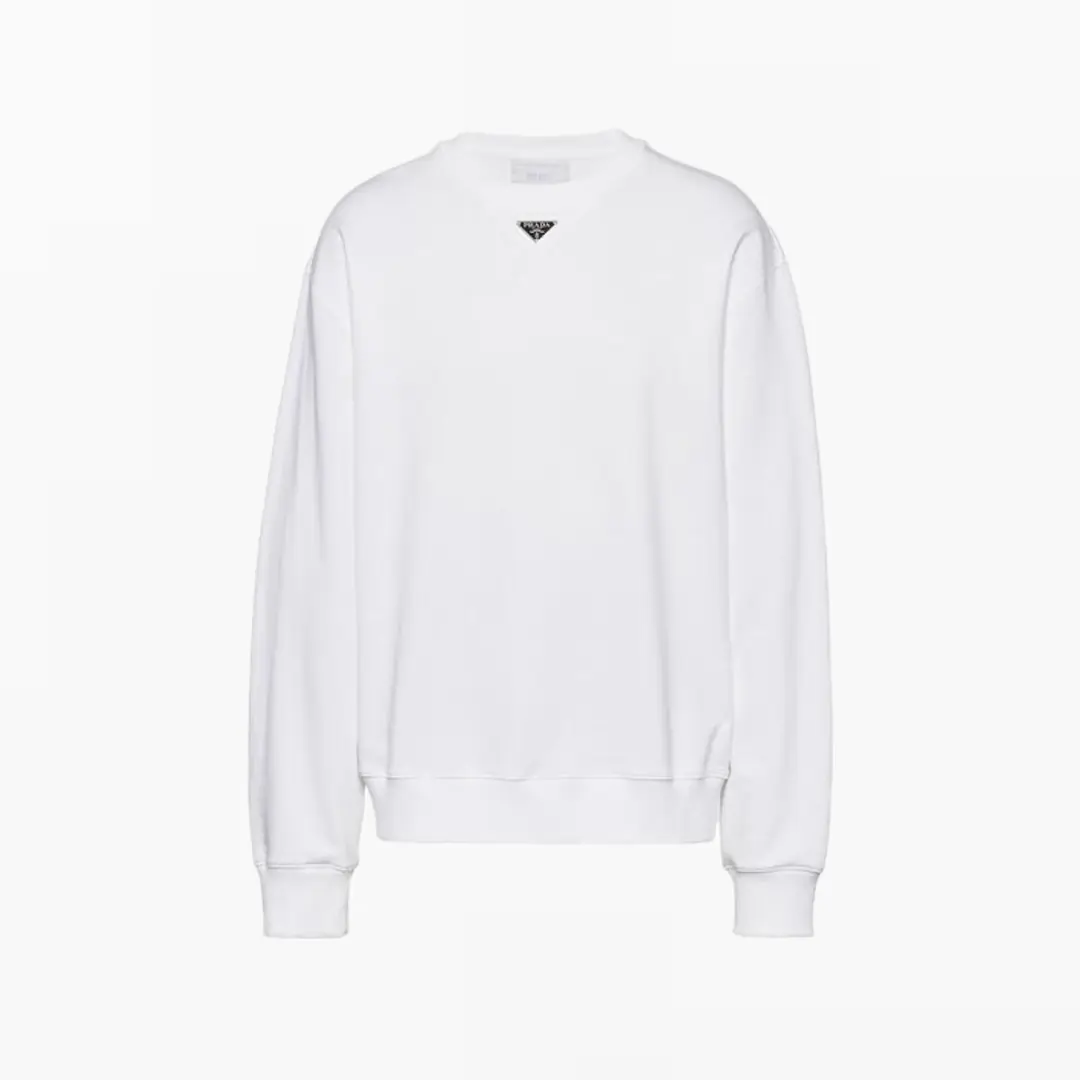 Prada Silver Logo Regular Fit Sweat