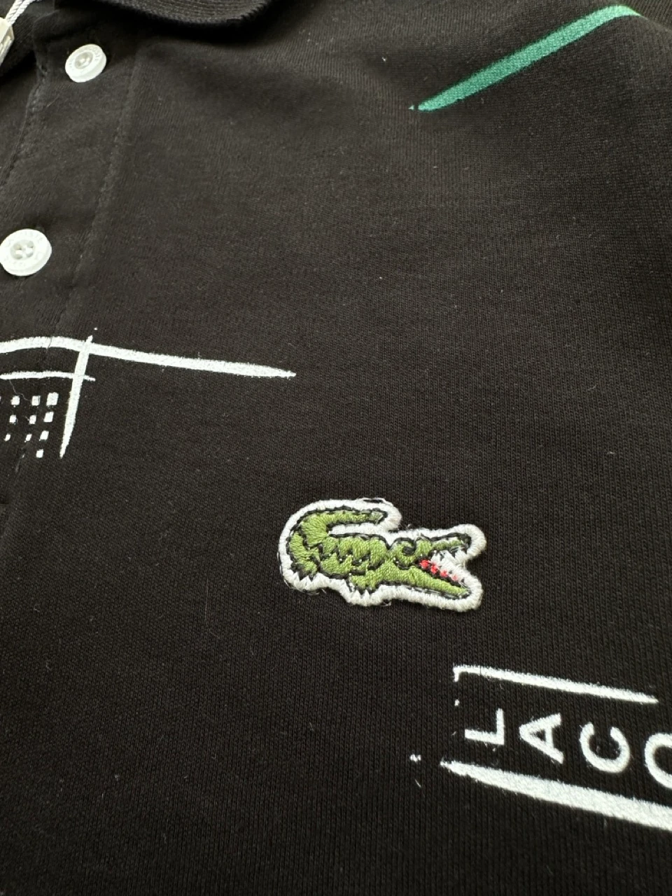 Lacoste Line Pattern Polo Yaka T-Shirt