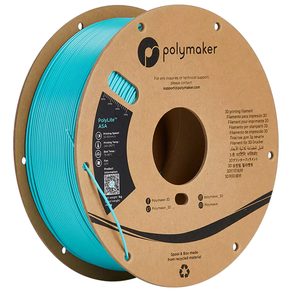 Polymaker PolyLite ASA Filament Polymaker Teal