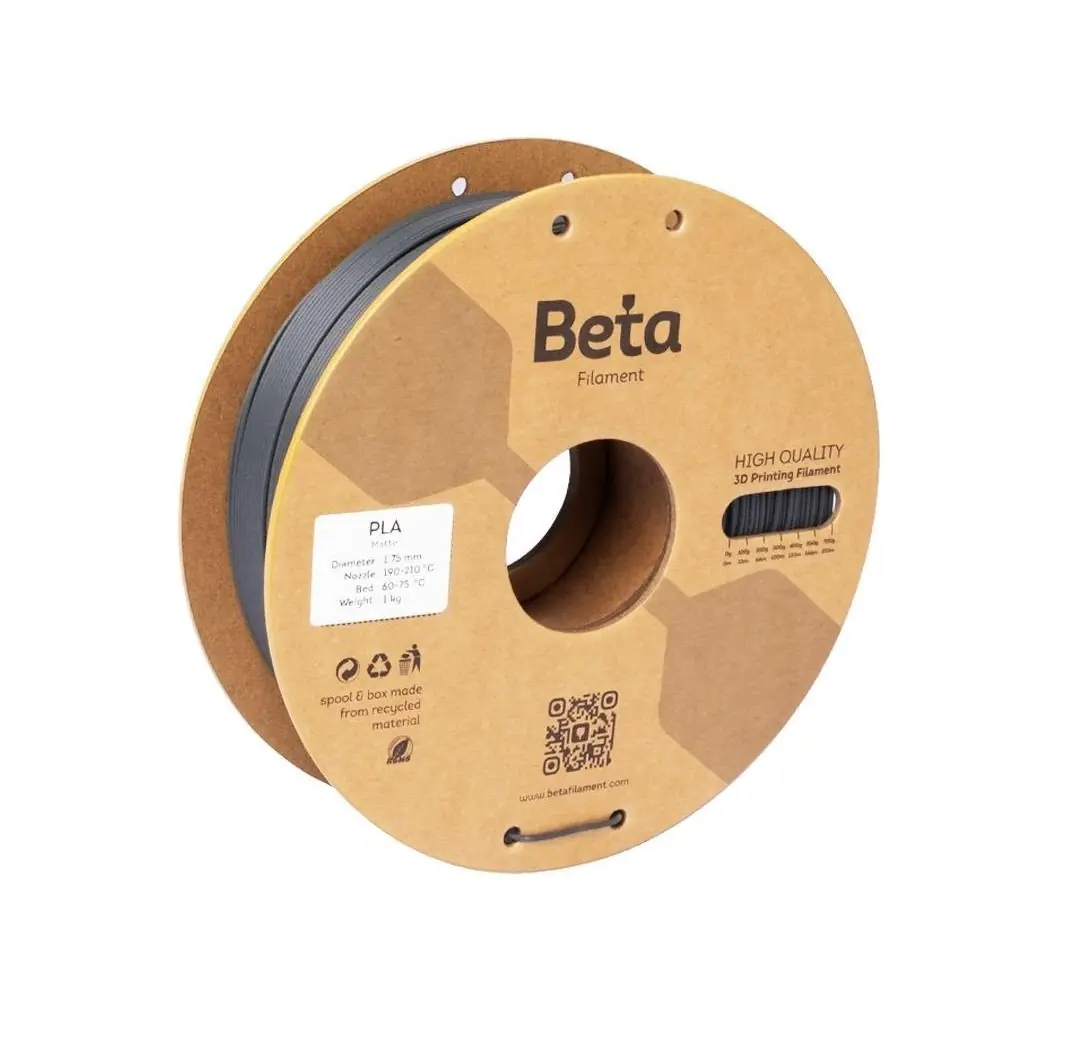 Beta PLA Matte Filament Ash Grey 1.75mm 1000gr