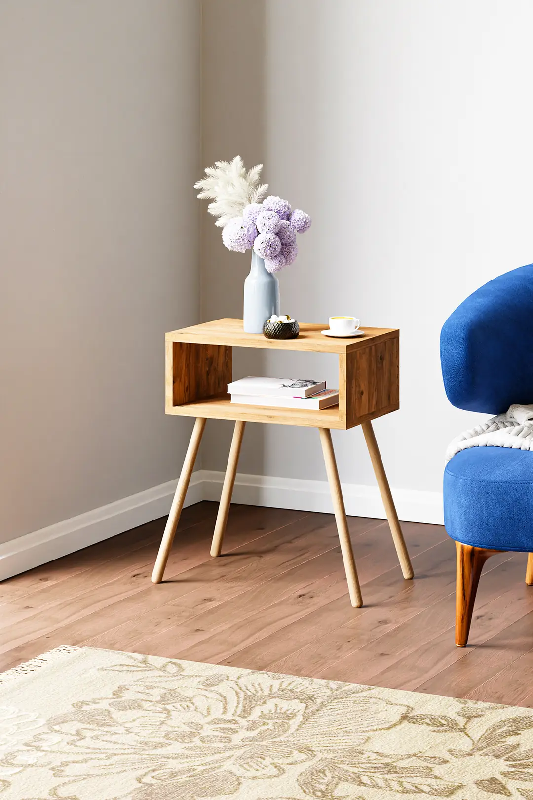 Ahşap Ayaklı Raflı Komodin | InterGo Modüler Mobilya