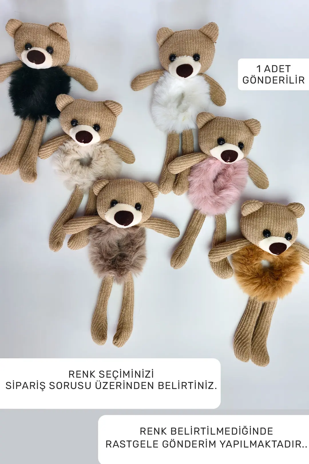 TAVSAN VE AYICIK PELUŞ LASTIK SİMİT TOKA (1 ADET ) | Bunny