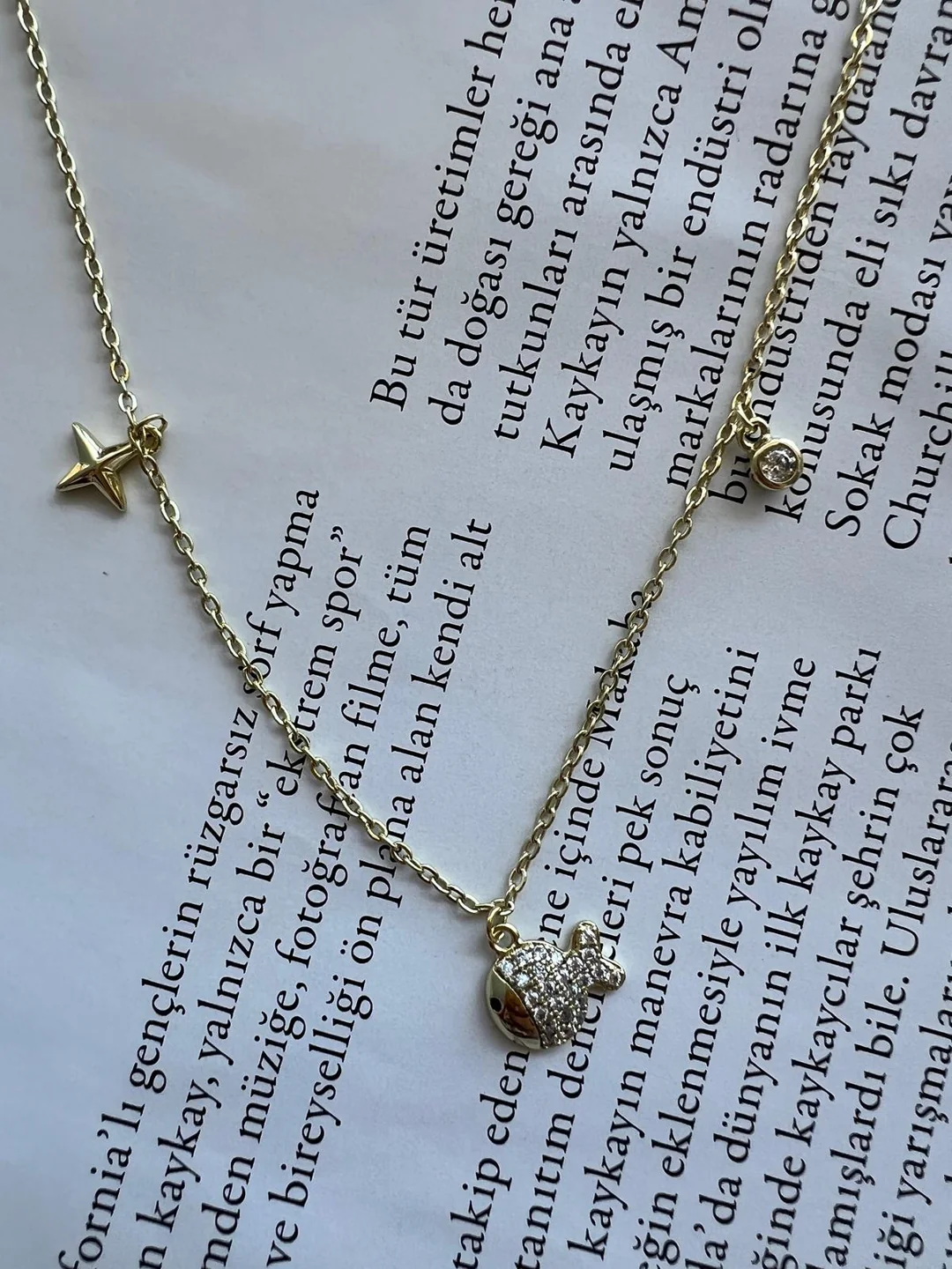 14 K ALTIN KAPLAMA BALIK CHARM BILEKLIK | Bunny