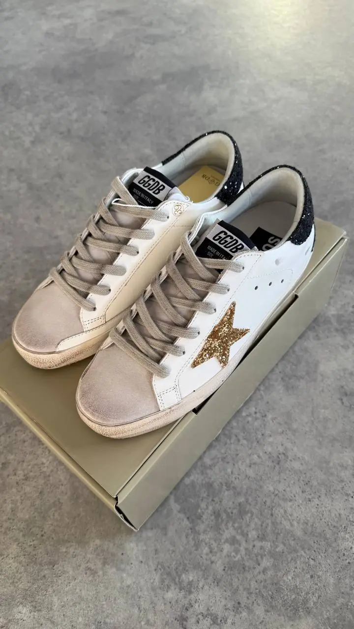Golden Goose Gold White Black