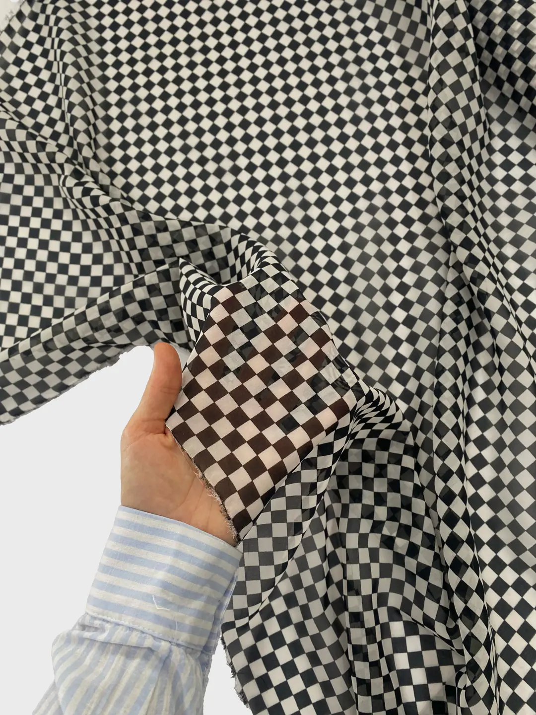 Dama Desen Şifon Kumaş -Keten Linen Kumaş