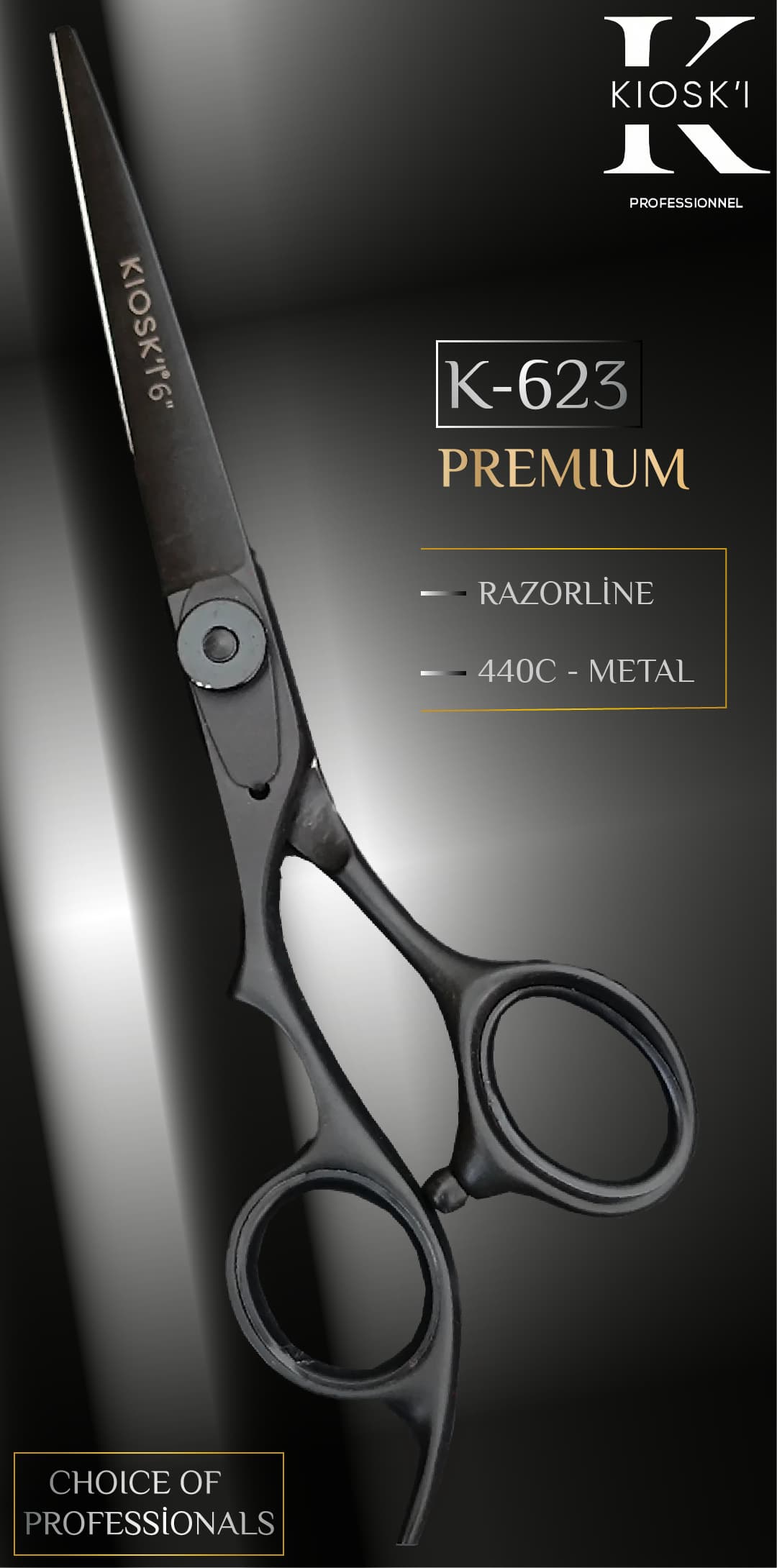 Kioski Profesyonel Premium K-623 Lüks Makas 6 Numara