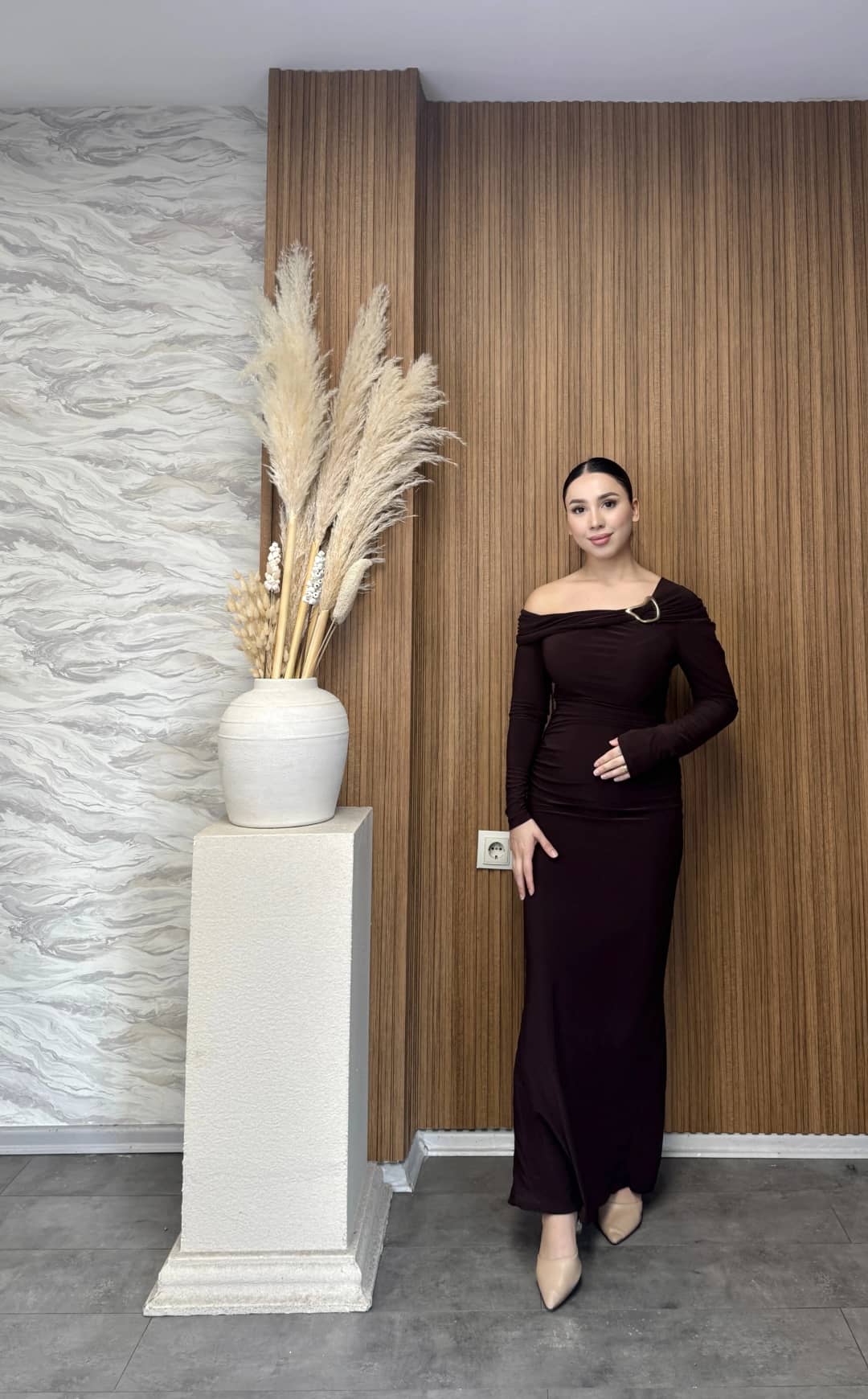 Madonna Yaka Tokalı Sandy Elbise- Yaz Kış Butiğim