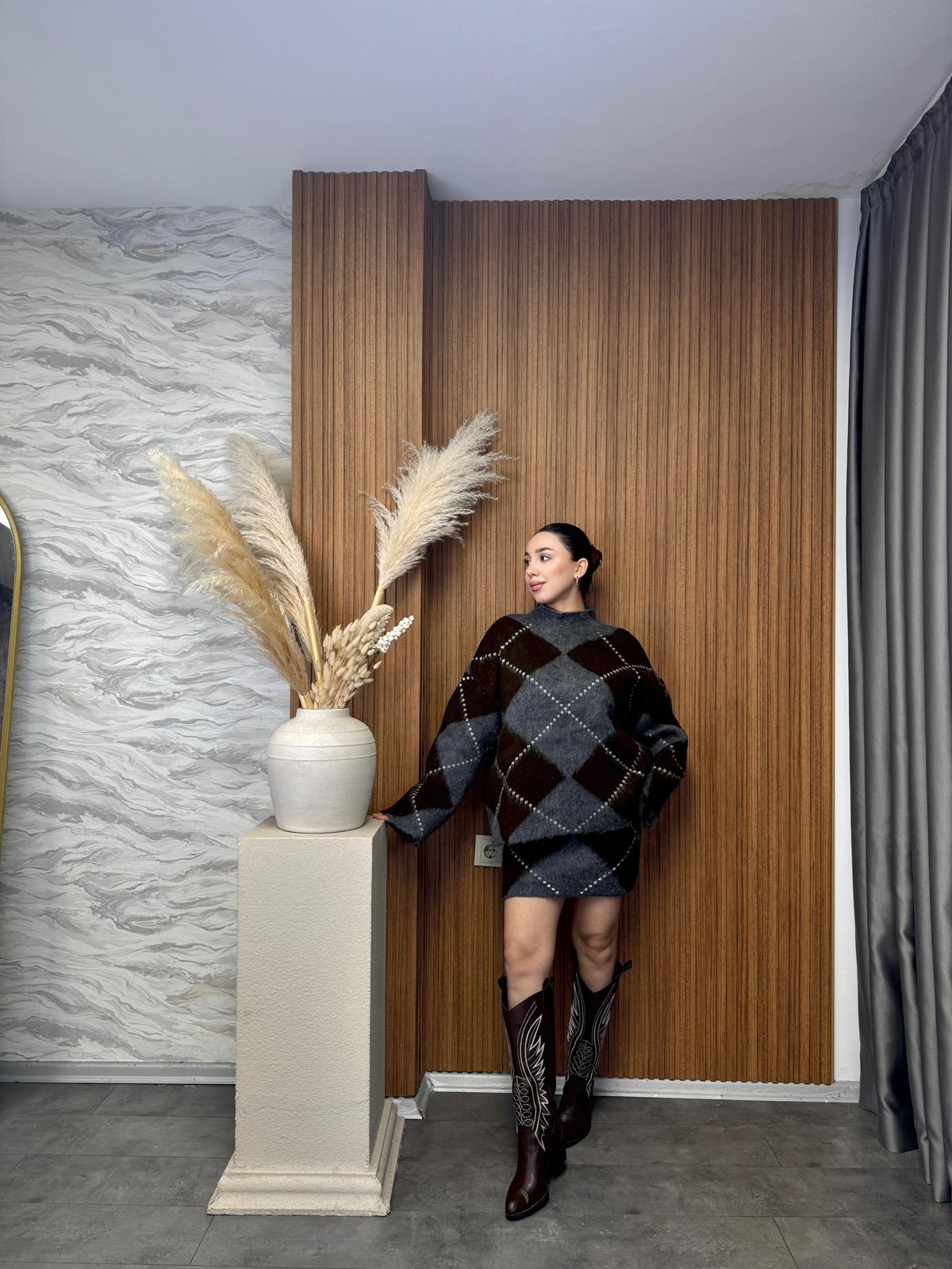 Baklava Desen Şardonlu Takım