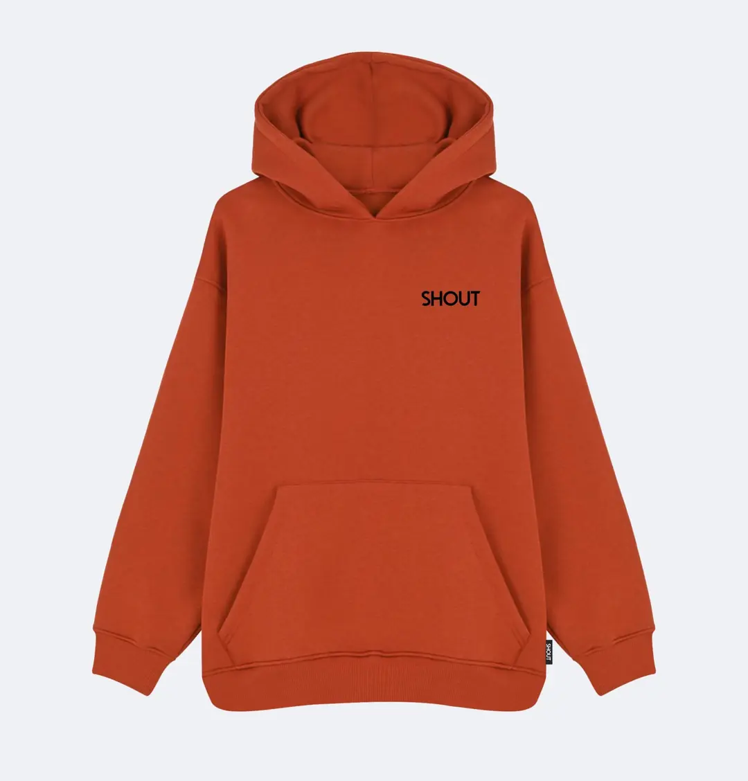 Shout Oversize Brick Red Basic Unisex Oldschool Hoodie