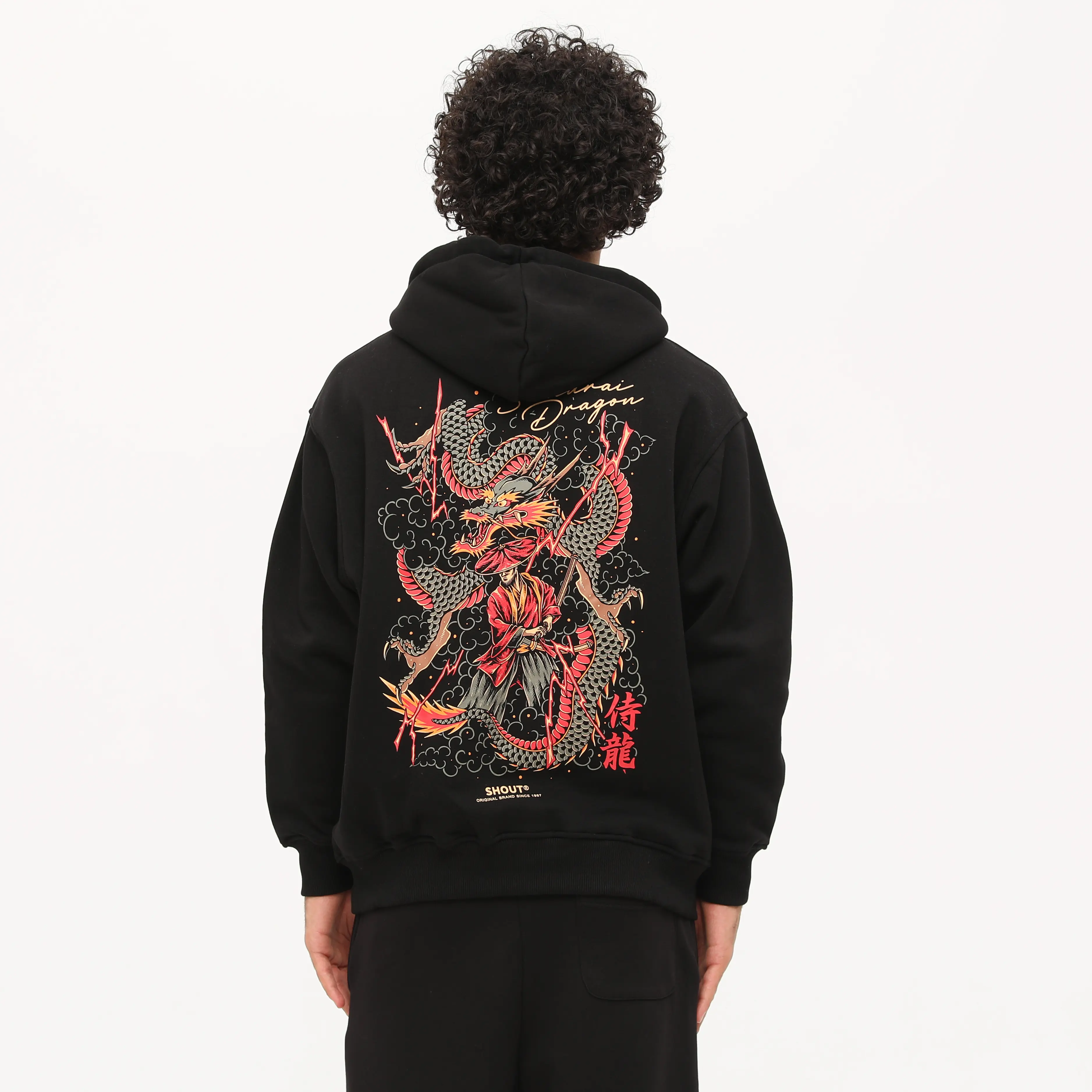 Shout Oversize Samurai Dragon Japanese Culture Unisex Hoodie