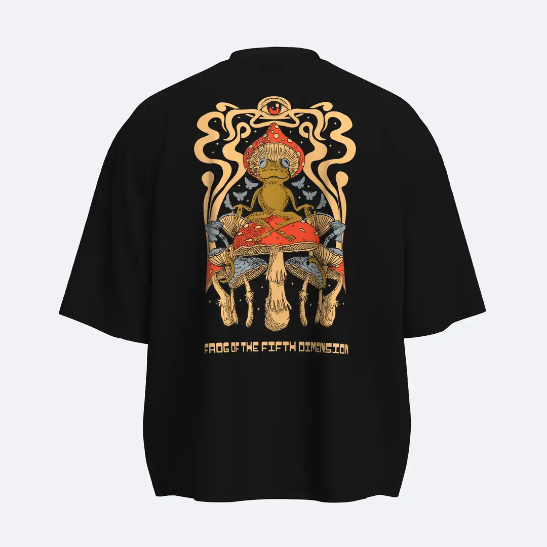 Shout Oversize Fifth Dimension Frog Boxy Fit Unisex T-Shirt