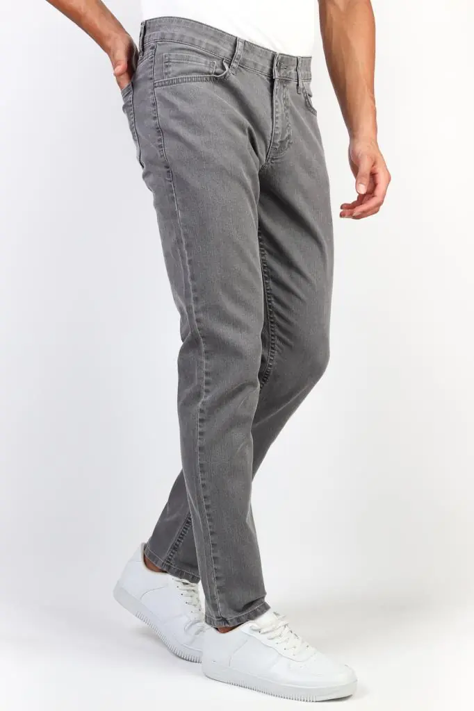 Erkek Johen Gri Slim Fit Likralı Esnek Gri Jean Kot Pantolon JOHEN