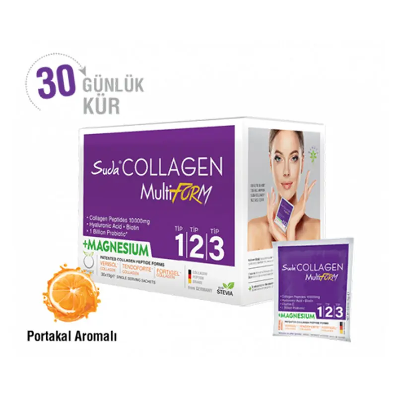 Suda Collagen Multiform+ Magnesium Portakal 30x15 gr | Dermoevim